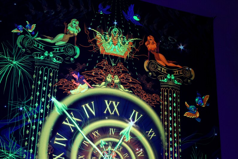 Psychedelic UV 420 Blacklight Backdrop Tapestry Wall Hanging | Etsy