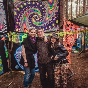 Psychedelic Tapestry Psytrance Backdrop UV Reactive Wall Hanging ...