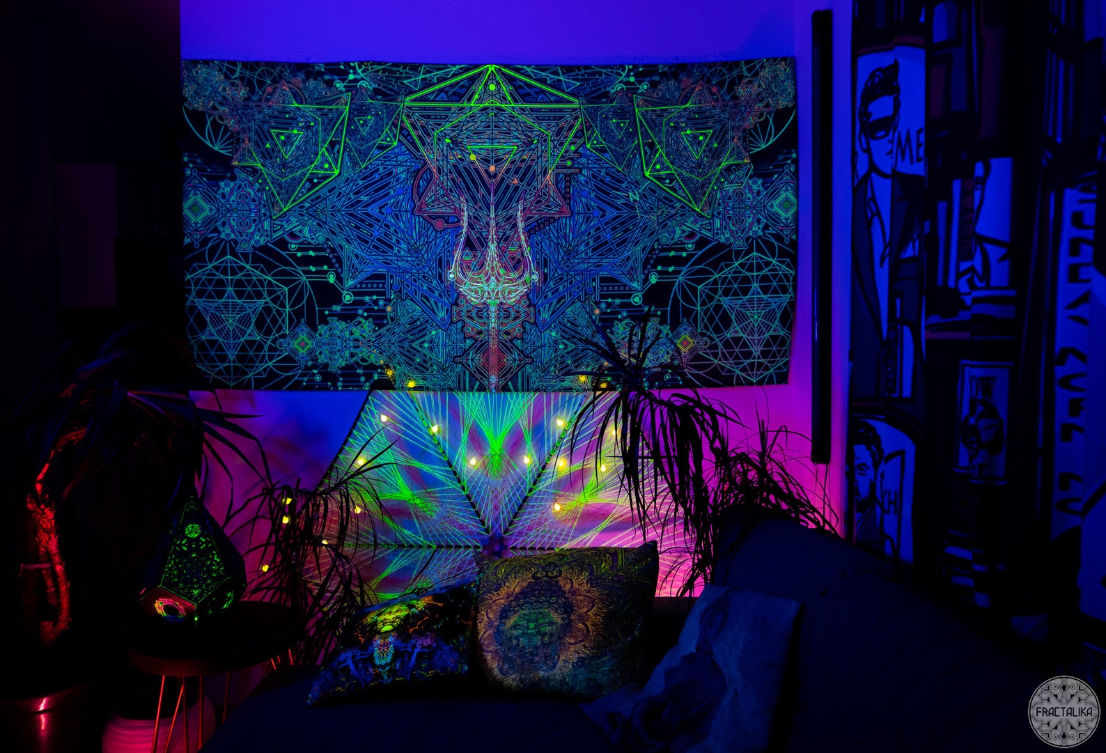 Psychedelic Blacklight Art Nature UV Fluorescent Glow Psytrip | Etsy