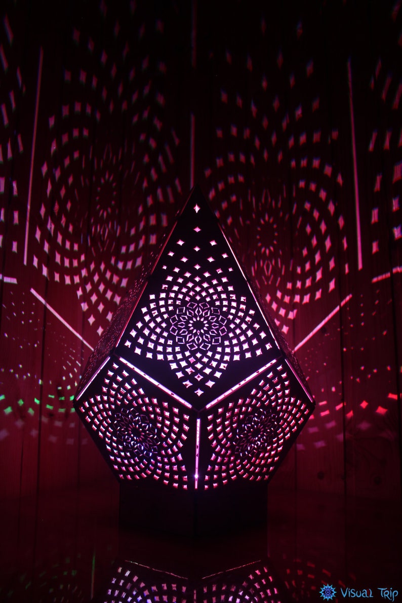 Projector Psychedelic Lamp Boho Sacred Geometry Lampshade | Etsy