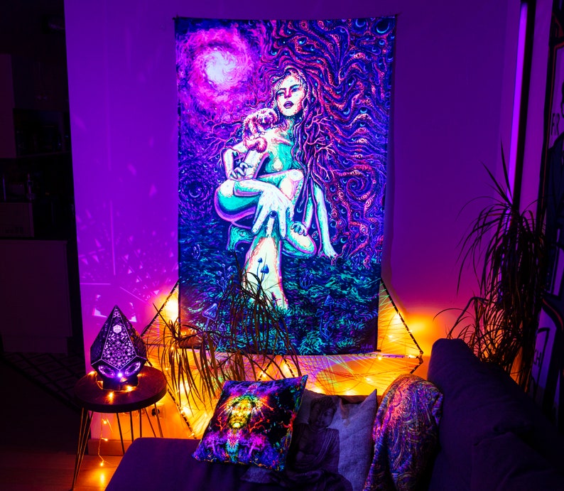 Acid Backdrop Blacklight Tapestry Magic UV Backdrop | Etsy