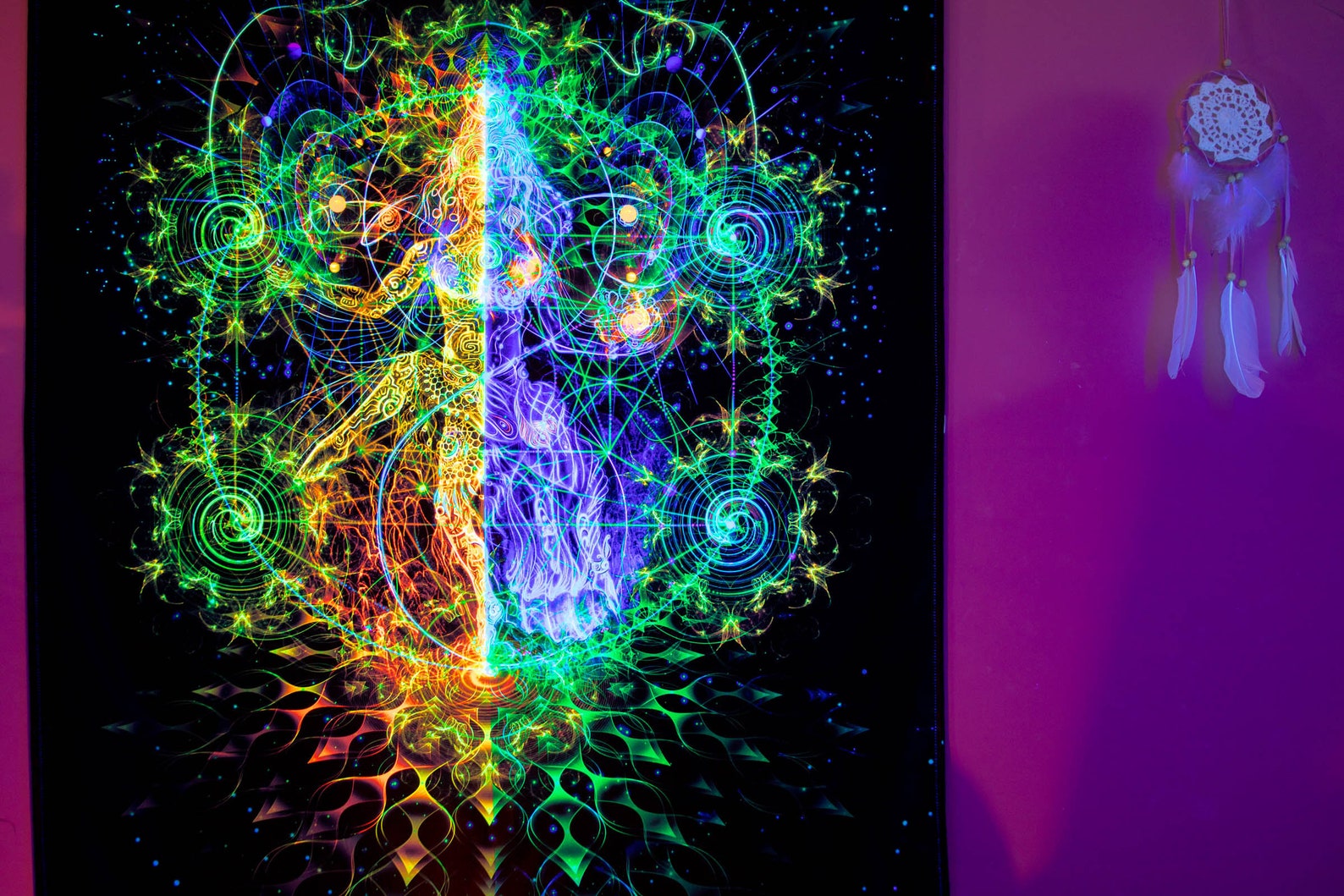 Trippy Tapestry, UV Backdrop, Yoga Tapestry, Meditation Tapestry ...