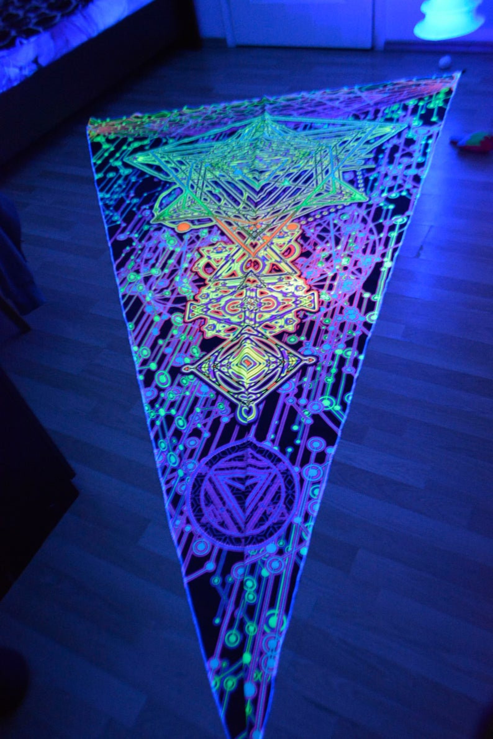 Party Psytrance Deco UV Psychedelic Canopy UV Lycra | Etsy