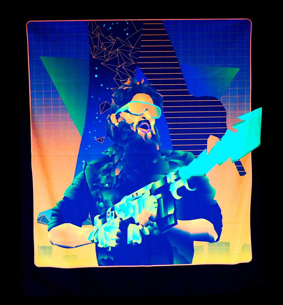 Cyberpunk Tapestry, Neon Ultraviolet Deco, Postapocalypse Darksynth ...