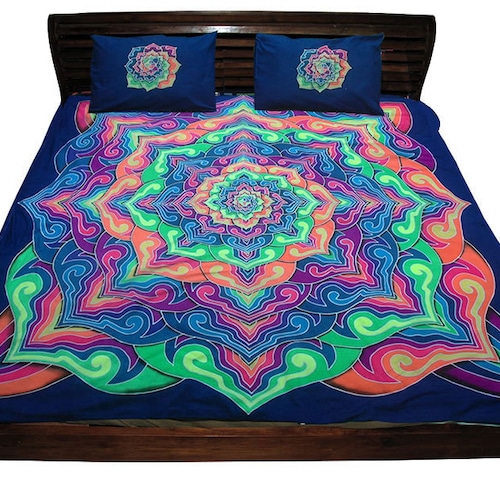 Psychedelic Bedset Trippy Bedding UV Bedset Fluorescent - Etsy