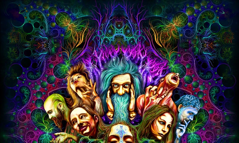 Trippy Tapestry Psychedelic Spiritual Wall Art Psyart Nature - Etsy