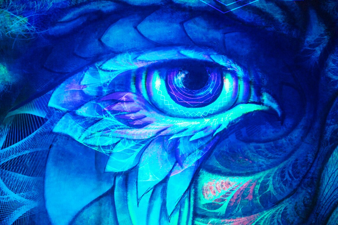 Esoteric Home Decor Forest Festival UV Tapestry Meditation | Etsy