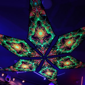 Psychedelic Festival Deco, UV Canopy, Lycra Blacklight Decoration ...