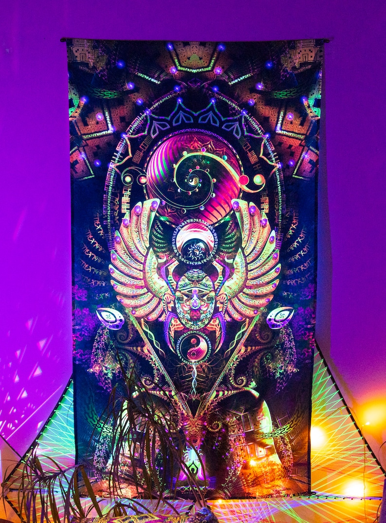 Trippy Gobelin Mystic Wall Art Fractal Art Print Boho Home - Etsy