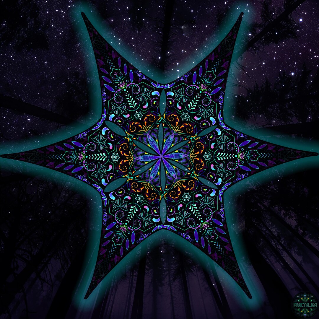 Psychedelic Blacklight Ceiling Canopy, UV Active Stage Deco ...