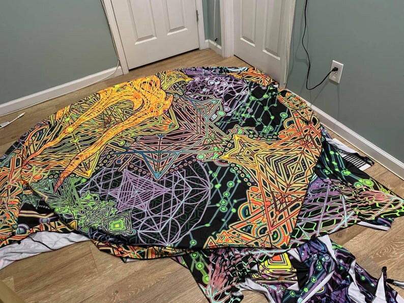 Party Psytrance Deco UV Psychedelic Canopy UV Lycra | Etsy