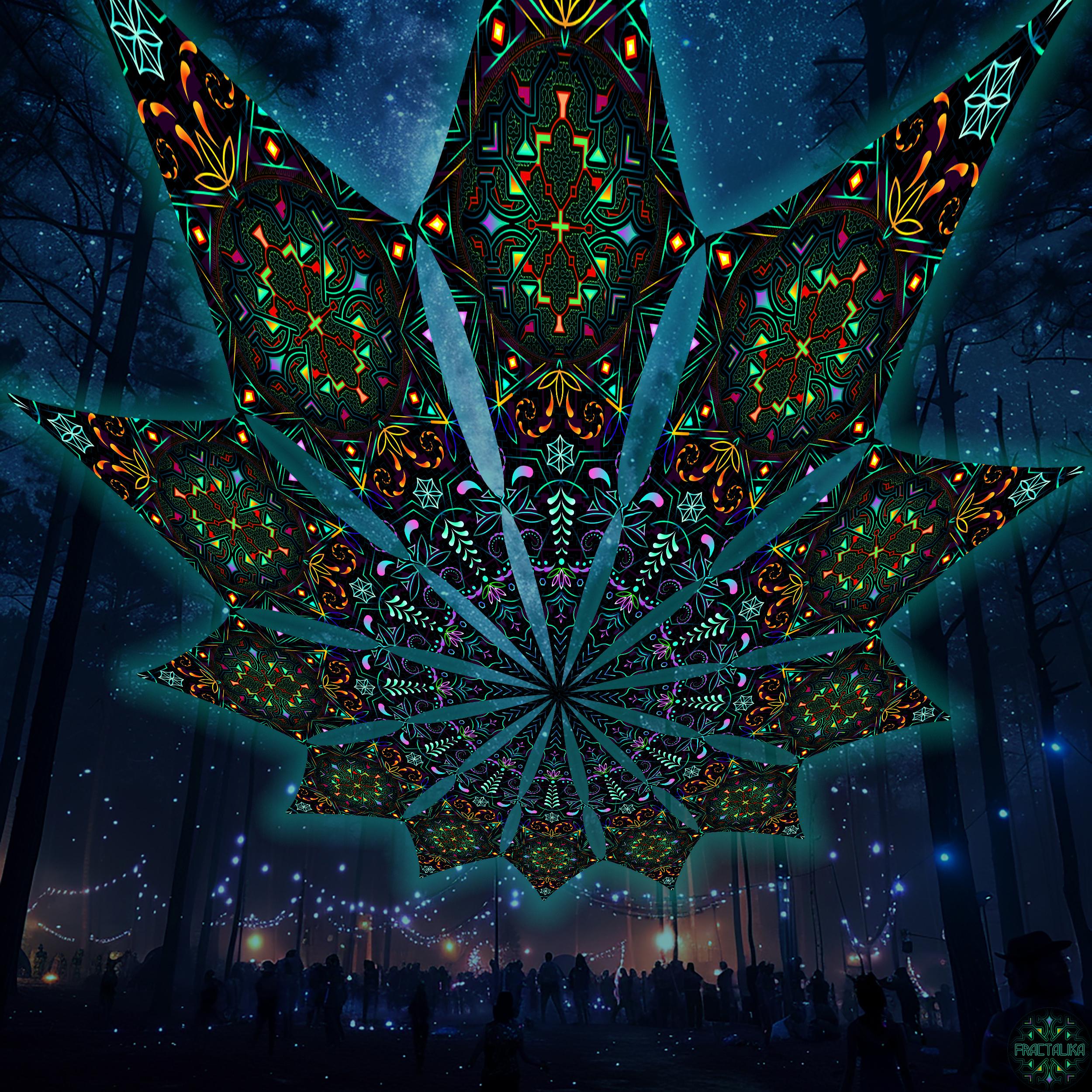 Psytrance Party Deco, Psychedelic Neon UV Active Ceiling Canopy, Open ...
