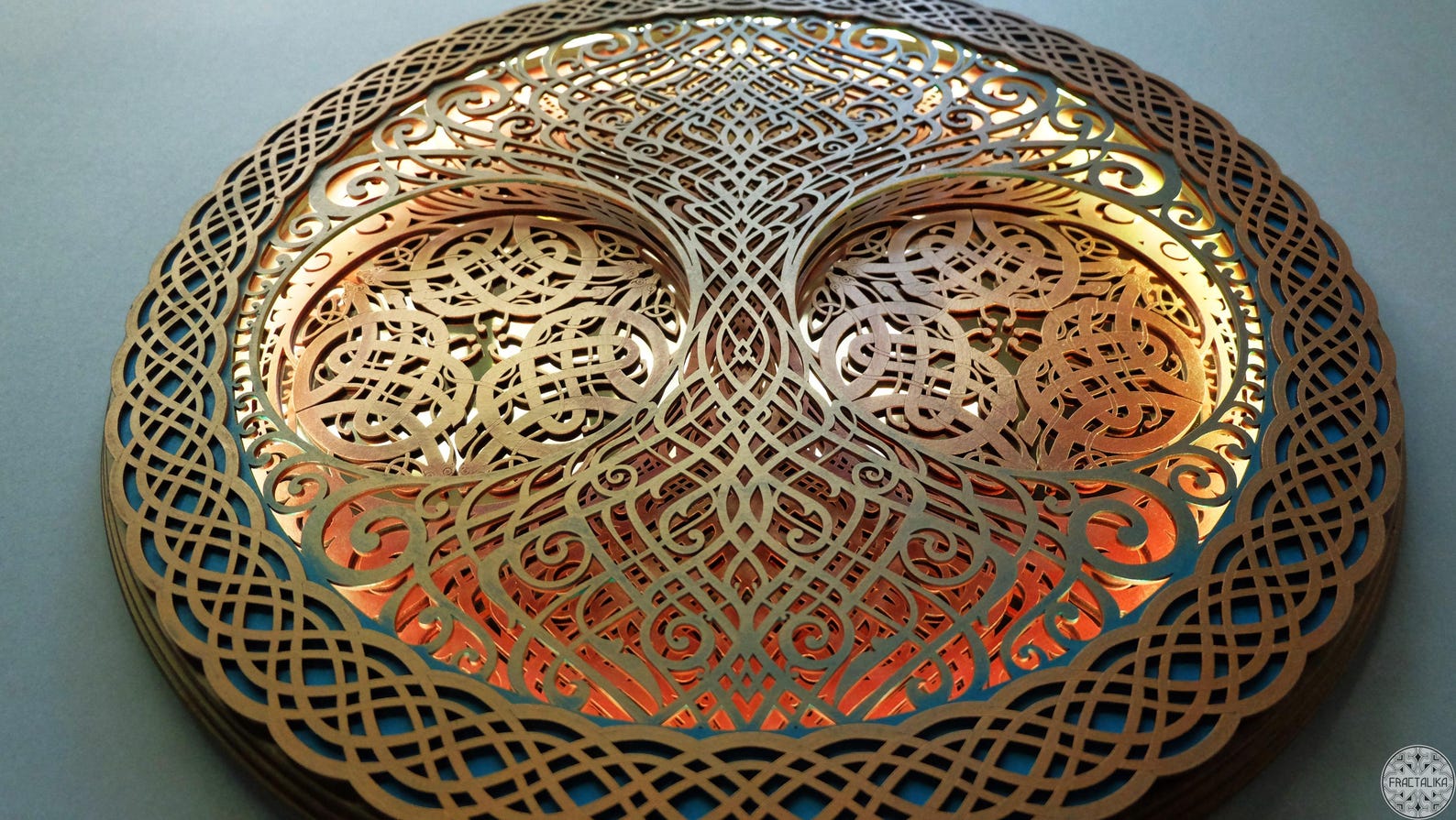 Wooden Lighting, Celtic Art, Tree of Life, Wooden Wall Lamp, LED Wall ...