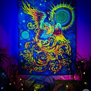 Spiritual Tapestry, Psychedelic Art Print, Magic Animal Tapestry ...