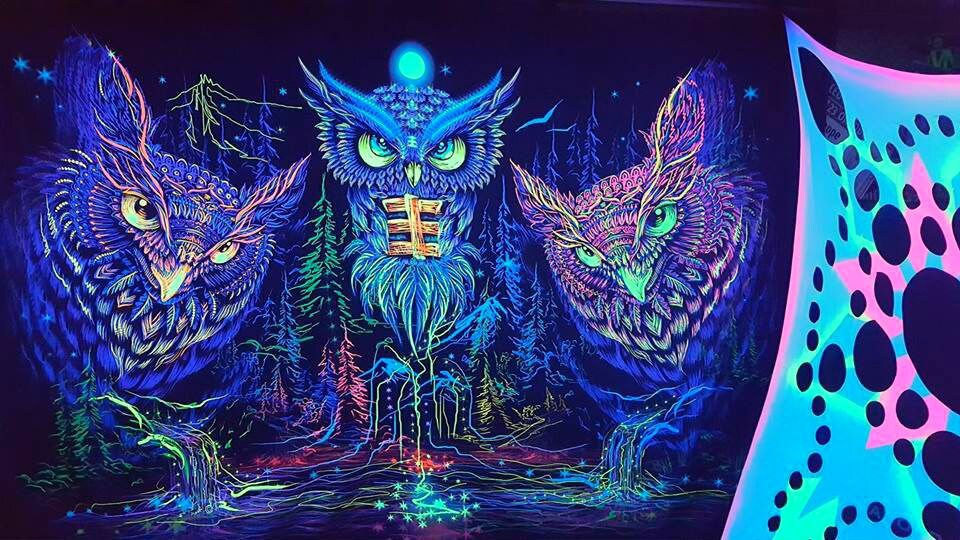 Psychedelic Tapestry Trippy Backdrop UV Fluorescent Psytrip | Etsy