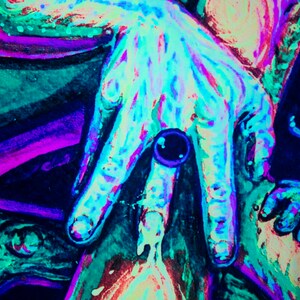 Acid Backdrop, Blacklight Tapestry, Magic UV Backdrop, Meditation Art ...