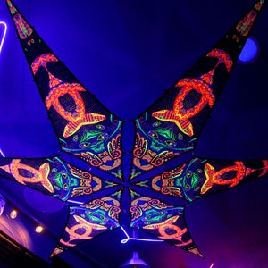 Trippy Psytrance Deco Psychedelic, Canopy UV, Lycra Blacklight ...