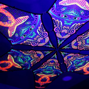 Trippy Psytrance Deco Psychedelic, Canopy UV, Lycra Blacklight ...