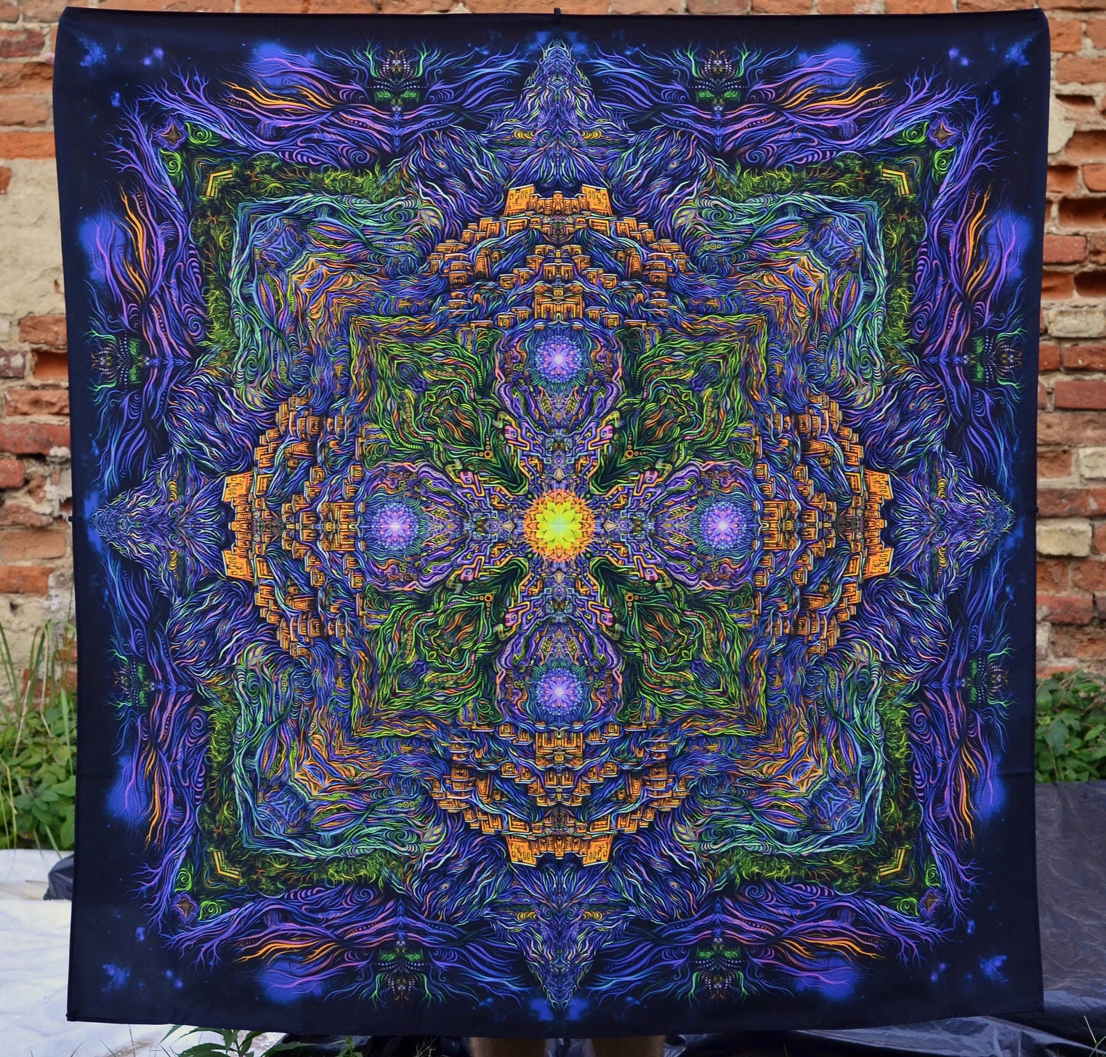 Psychedelic Tapestry UV Mandala Blacklight Esoteric Spiritual Trippy ...