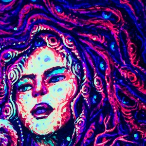 Acid Backdrop, Blacklight Tapestry, Magic UV Backdrop, Meditation Art ...