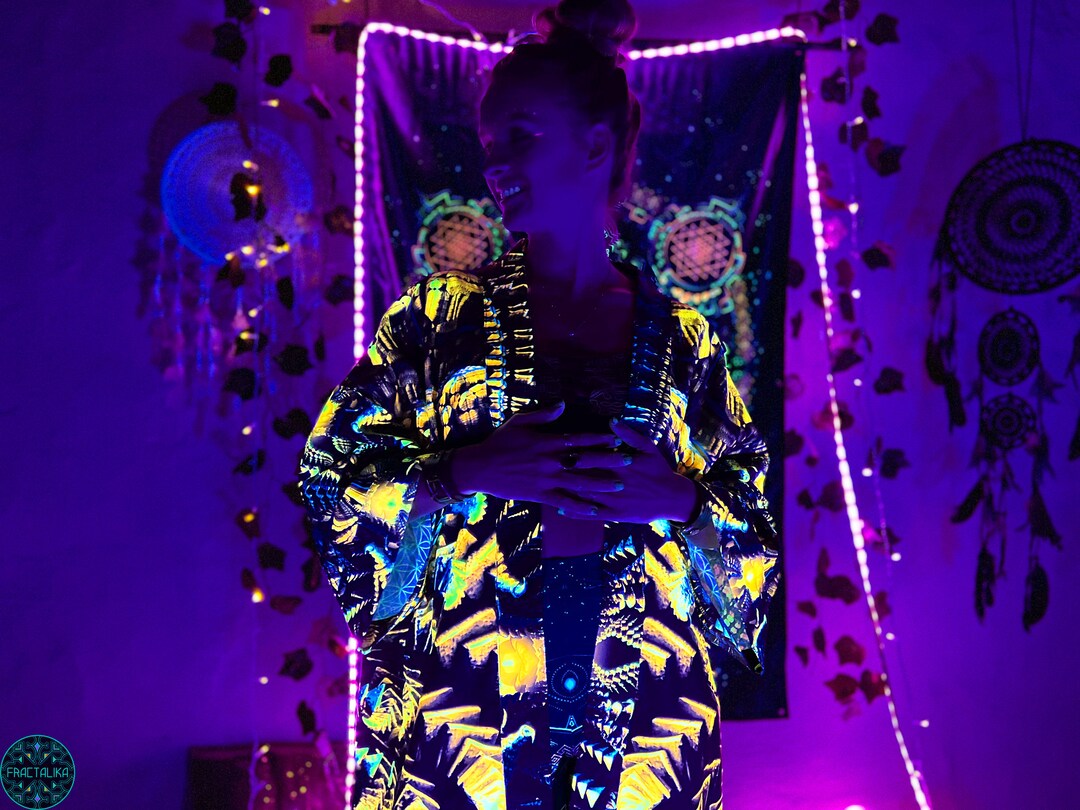 Unisex Kimono Burning Man Clothing Festival Outfit Fluorescent