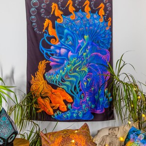 Spiritual Tapestry, Psychedelic Art Print, Magic Animal Tapestry ...