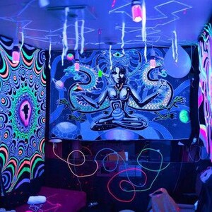 Psychedelic Wall Art Backdrop Fractal Wall Hanging Spiritual Visionary ...