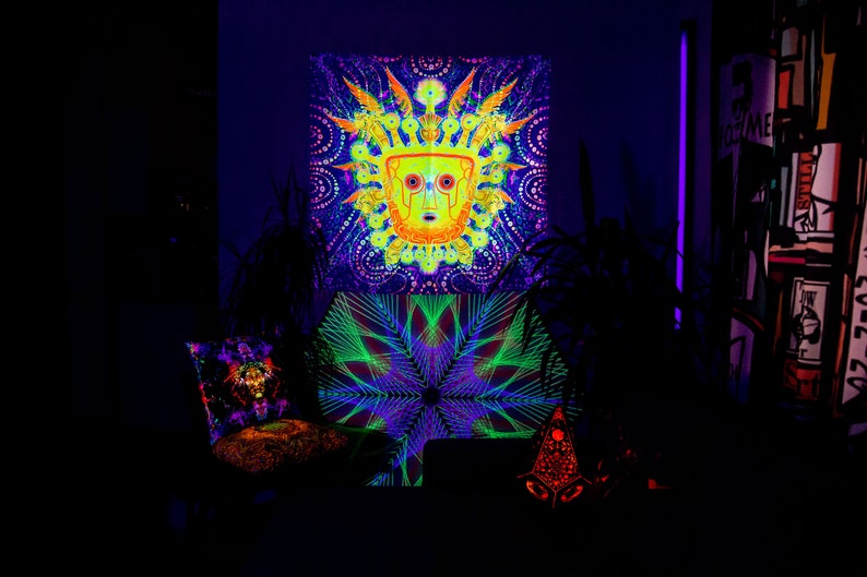 Psychedelic Tapestry UV Wall Hanging Trippy Wall Art Trippy - Etsy