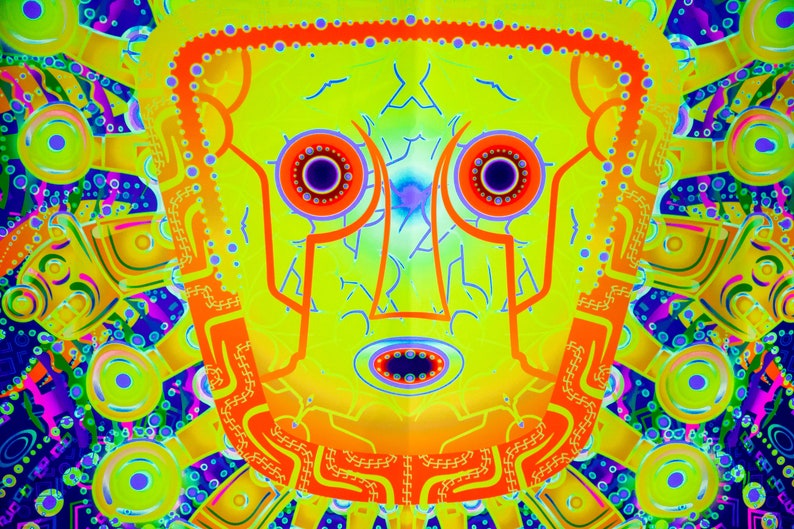 Psychedelic Tapestry, UV Wall Hanging, Trippy Wall Art, Trippy Tapestry ...