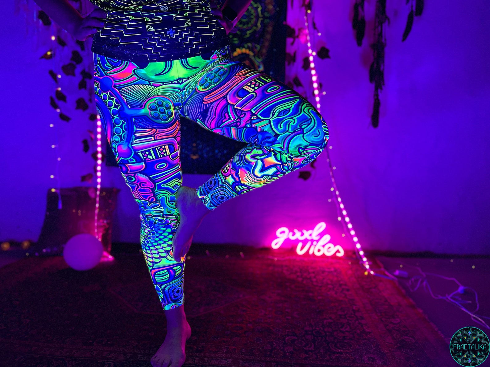 UV Active Wear, Rave Outfit Leggings, Trippy Pants, Festival Clothing ...