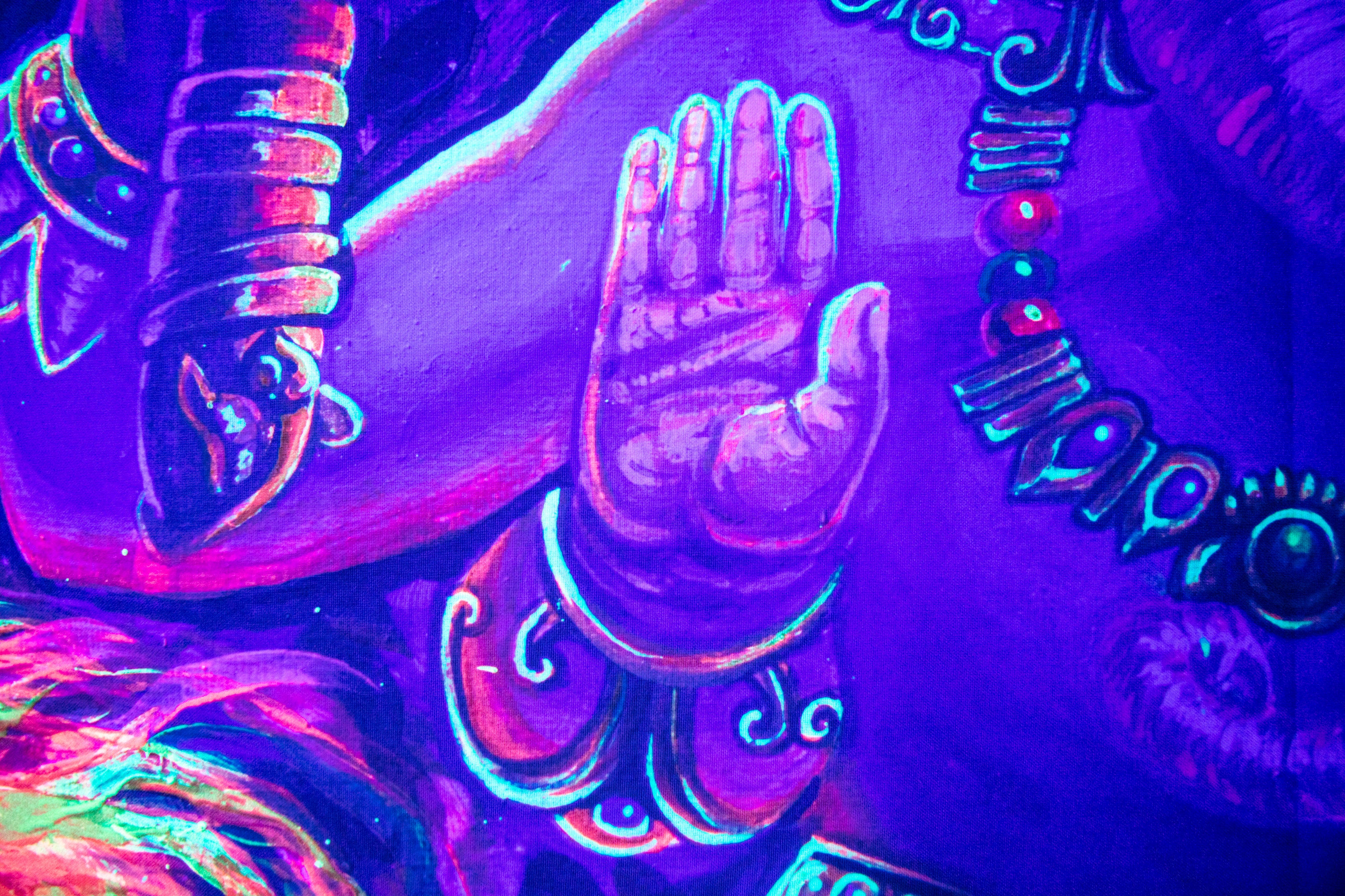 Ganesh Trippy Backdrop, Mystical Artwork, Hippie UV Gobelin, Fantasy ...