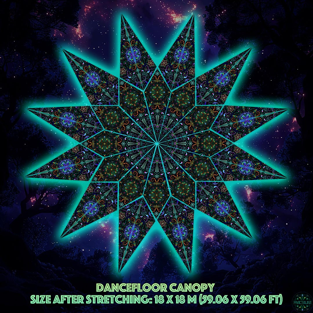 Rave Dance Floor Ceiling Deco, Party UV Hanging Sail Shade, Open Air ...