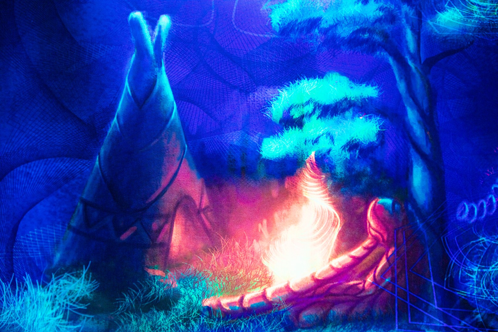 Esoteric Home Decor Forest Festival UV Tapestry Meditation | Etsy