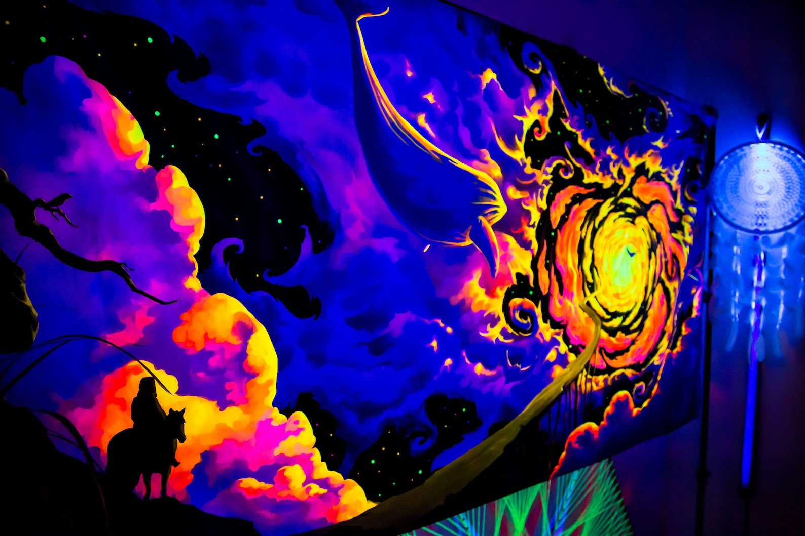 UV Tapestry Fluorescent Tapestry UV Reactive Backdrop | Etsy