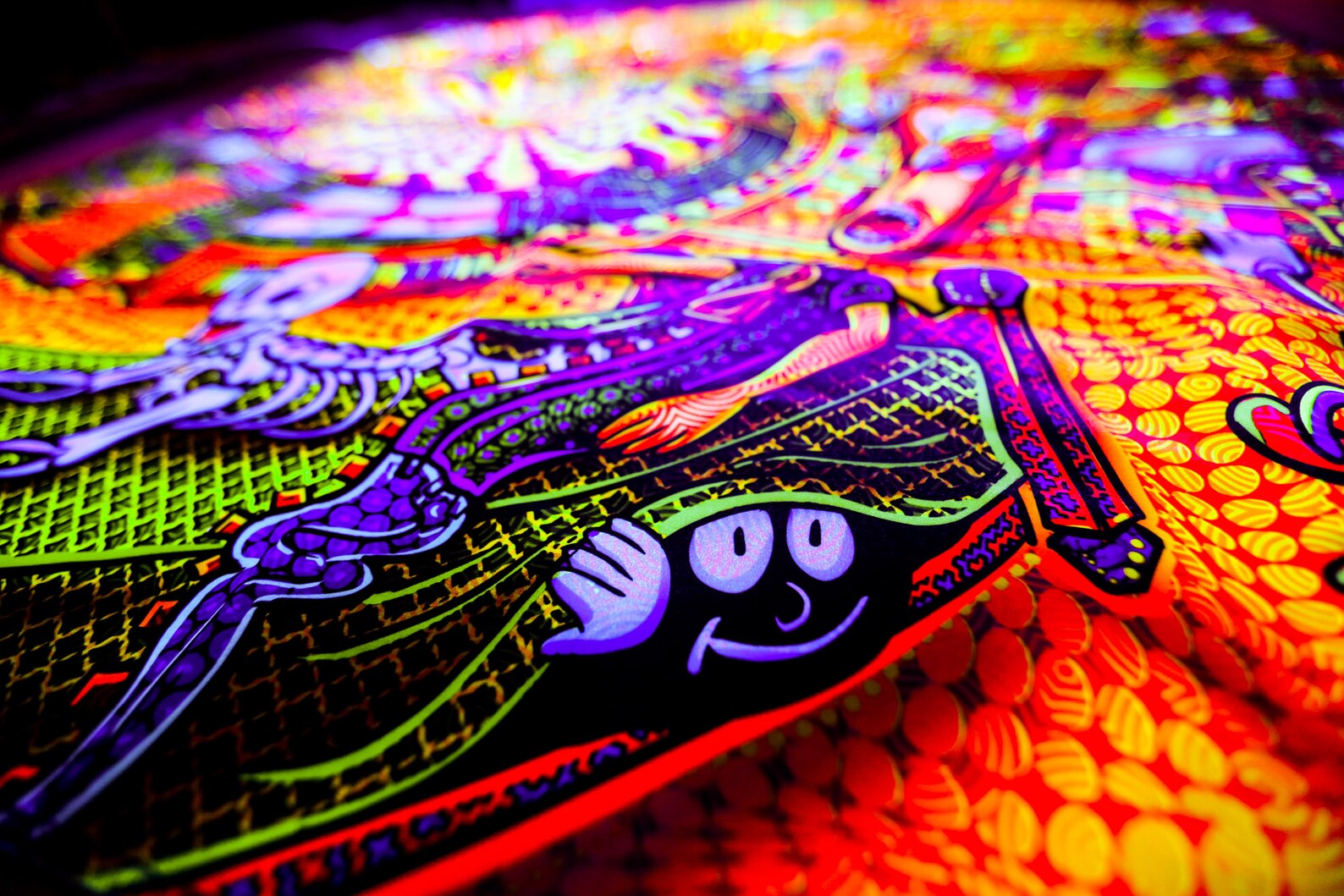 Psychedelic UV Blacklight Tapestry Salvia Droid Wall Hanging Spiritual ...