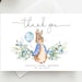 Blue Peter Rabbit Thank You Card Template, Peter Rabbit Printable ...