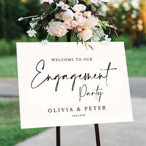 Editable Engagement Party Sign, Printable Welcome to Our Engagement ...