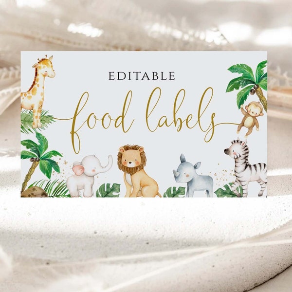 Safari Food Labels - Etsy