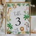 Safari Animals Table Number Template, Gender Neutral Wild One Jungle ...