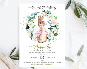 Editable and Printable Peter Rabbit Birthday Invitation - Etsy