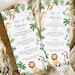 Editable Safari Animal Menu Card Template: Baby Shower, Birthday ...