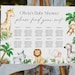 Safari Baby Shower Seating Chart: Jungle Animals, Editable Template - Etsy