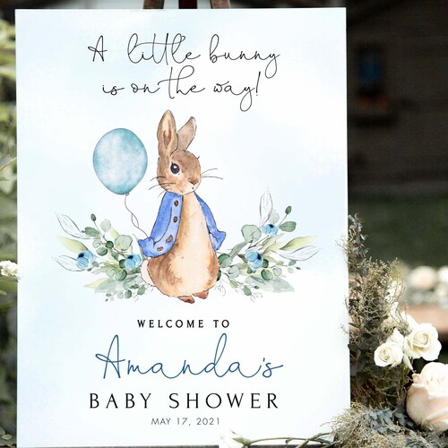 Baby Shower Welcome Sign Peter Rabbit Baby Shower Printable - Etsy