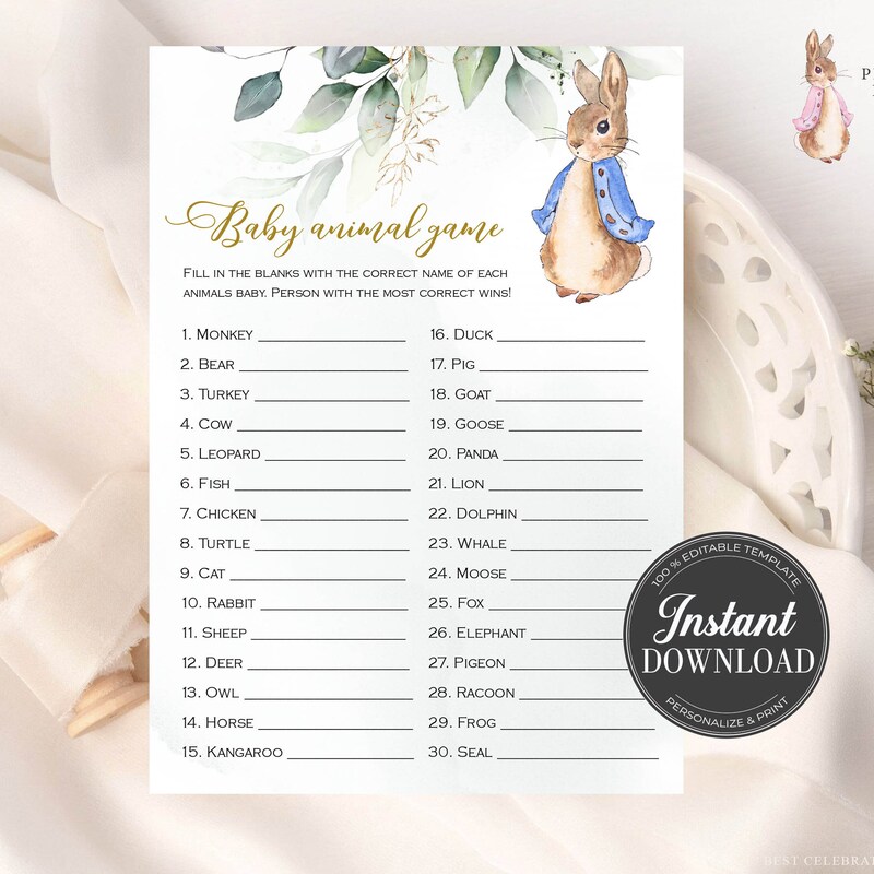 Rabbit Baby Shower - Etsy