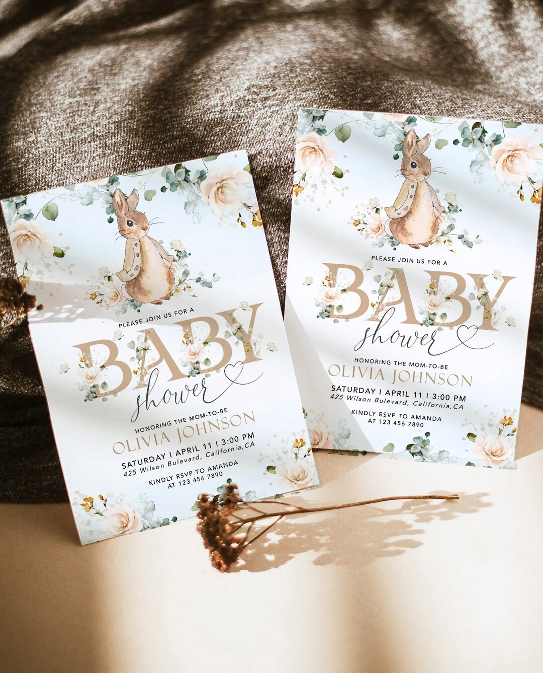 Peter Rabbit Baby Shower Invitation, Gender Neutral Peter Rabbit ...