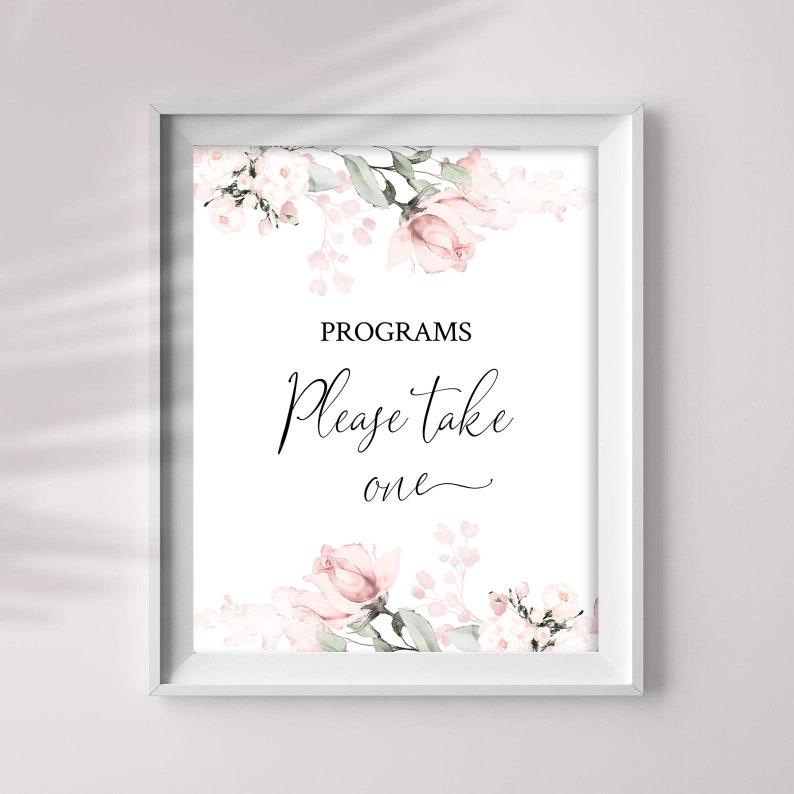 Programs Please Take One Sign Printable Programs Sign - Etsy