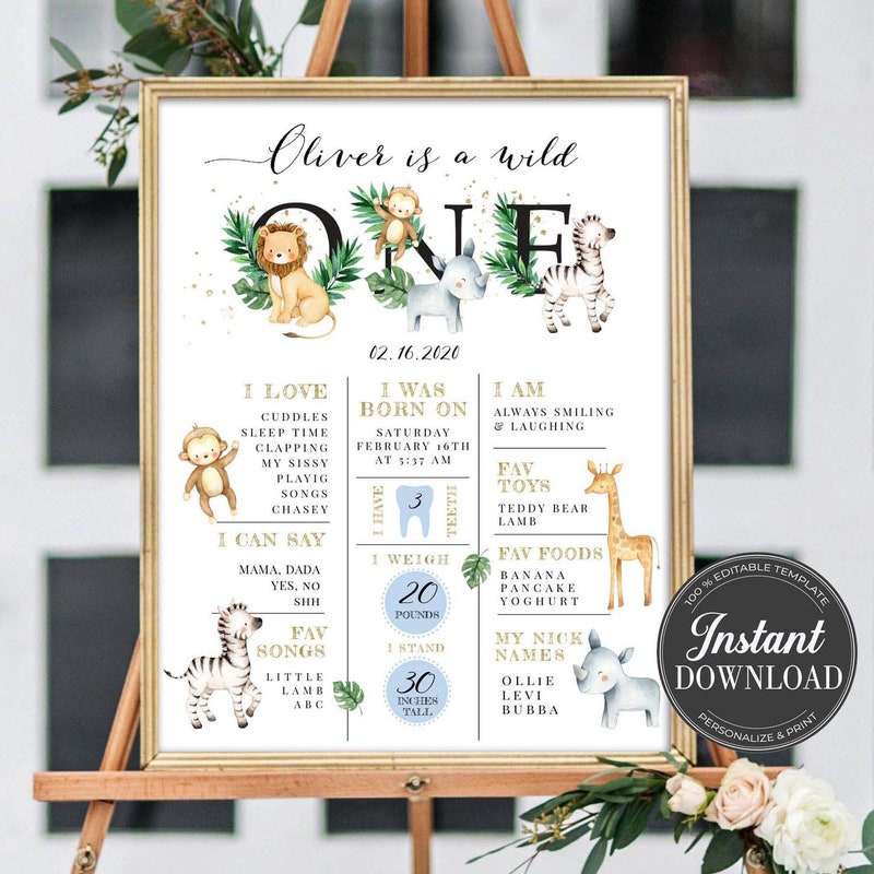 Wild One Printables - Etsy