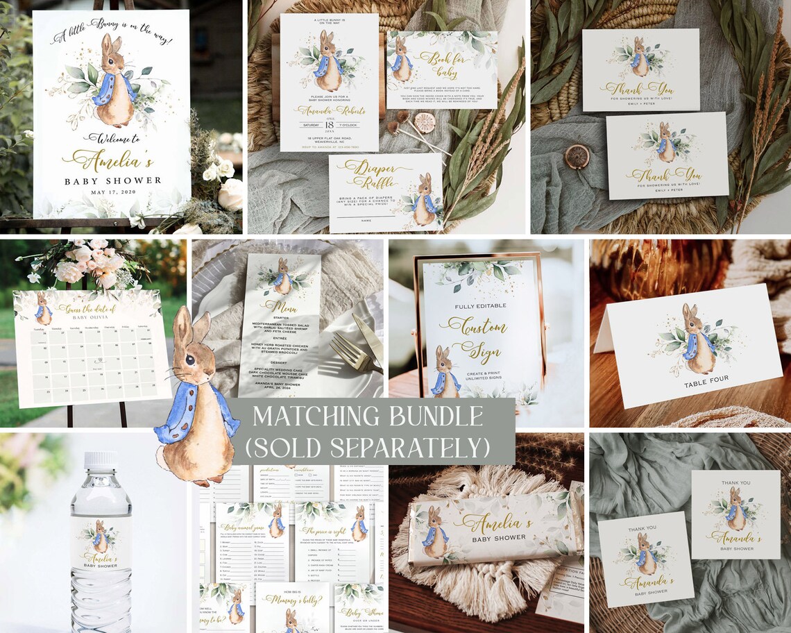 Peter Rabbit Custom Sign Blue Bunny Table Sign Create Any Sign ...