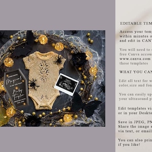 Magical Halloween Pregnancy Announcement, Digital Baby Announcement ...