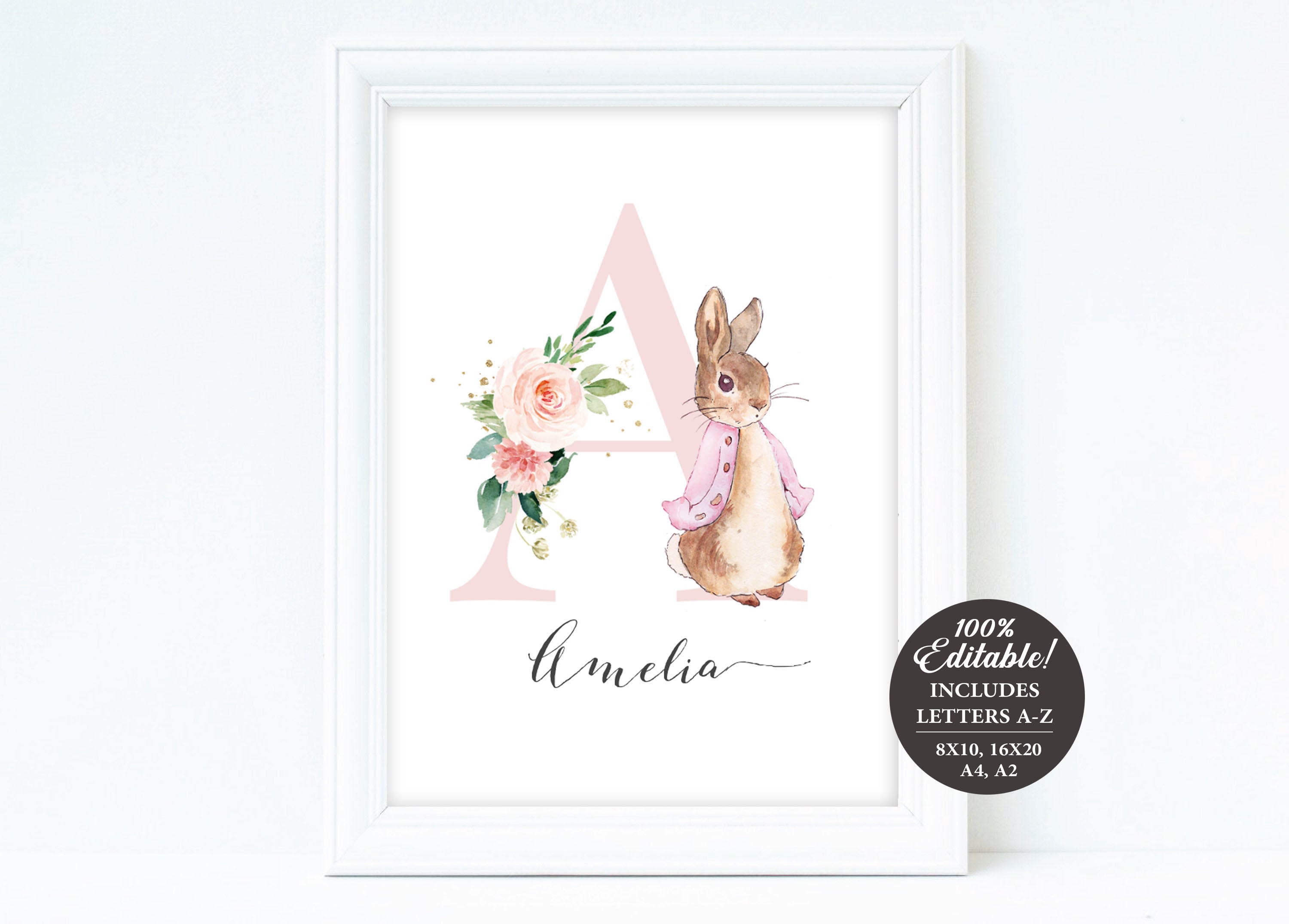 Editable Peter Rabbit Beatrix Potter Print Christening - Etsy